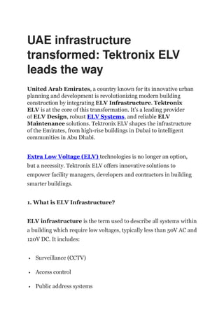 UAE infrastructure transformed Tektronix ELV leads the way.docx