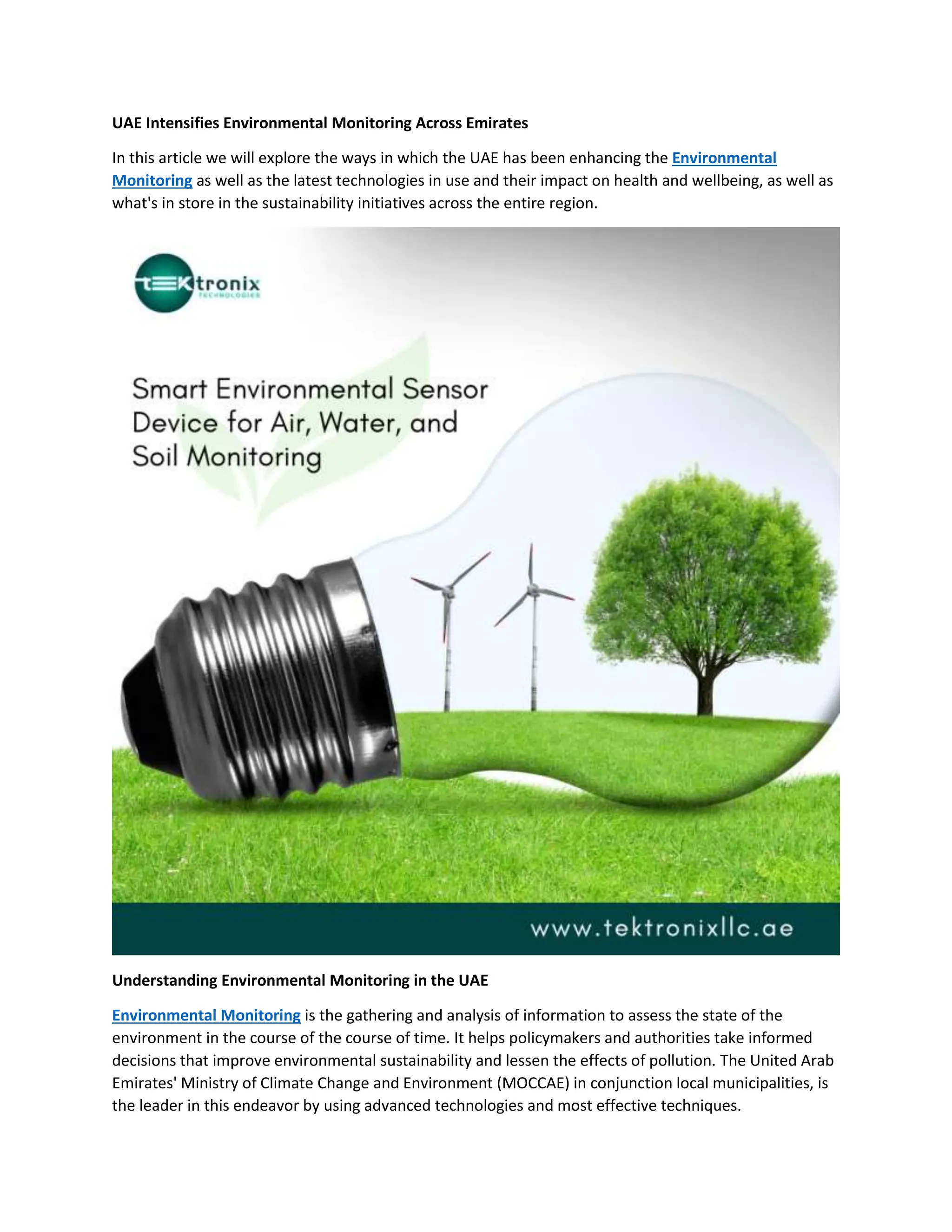 UAE Intensifies Environmental Monitoring Across Emirates | PDF