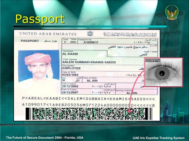 Uae Iris Expellees Tracking And Border Control System Ppt