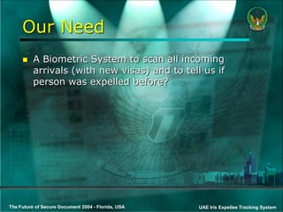UAE IRIS Expellees Tracking and Border Control System | PDF