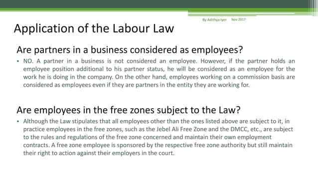 UAE Labour Law - Brief Presentation PPT - 2017.pptx | Business ...
