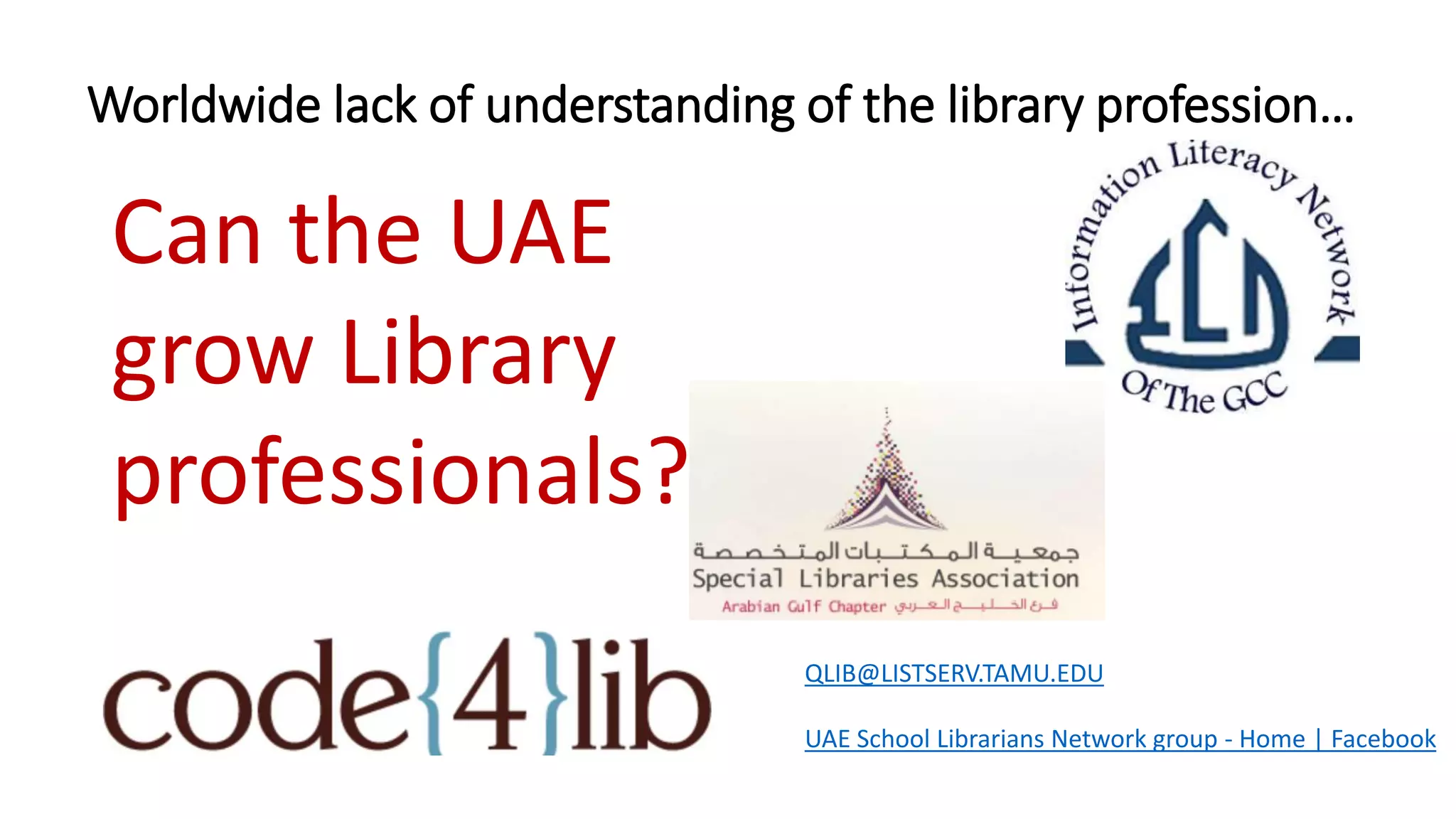 Library Science education in the UAE presentation Information Literacy ...