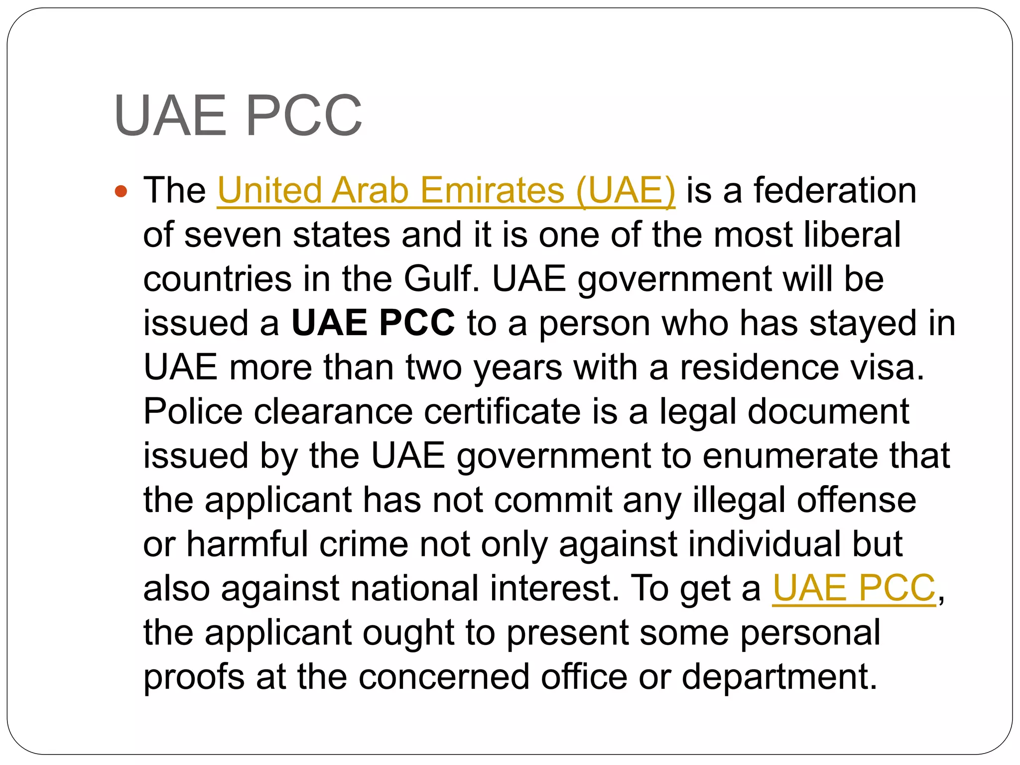 Uae pcc | PPTX