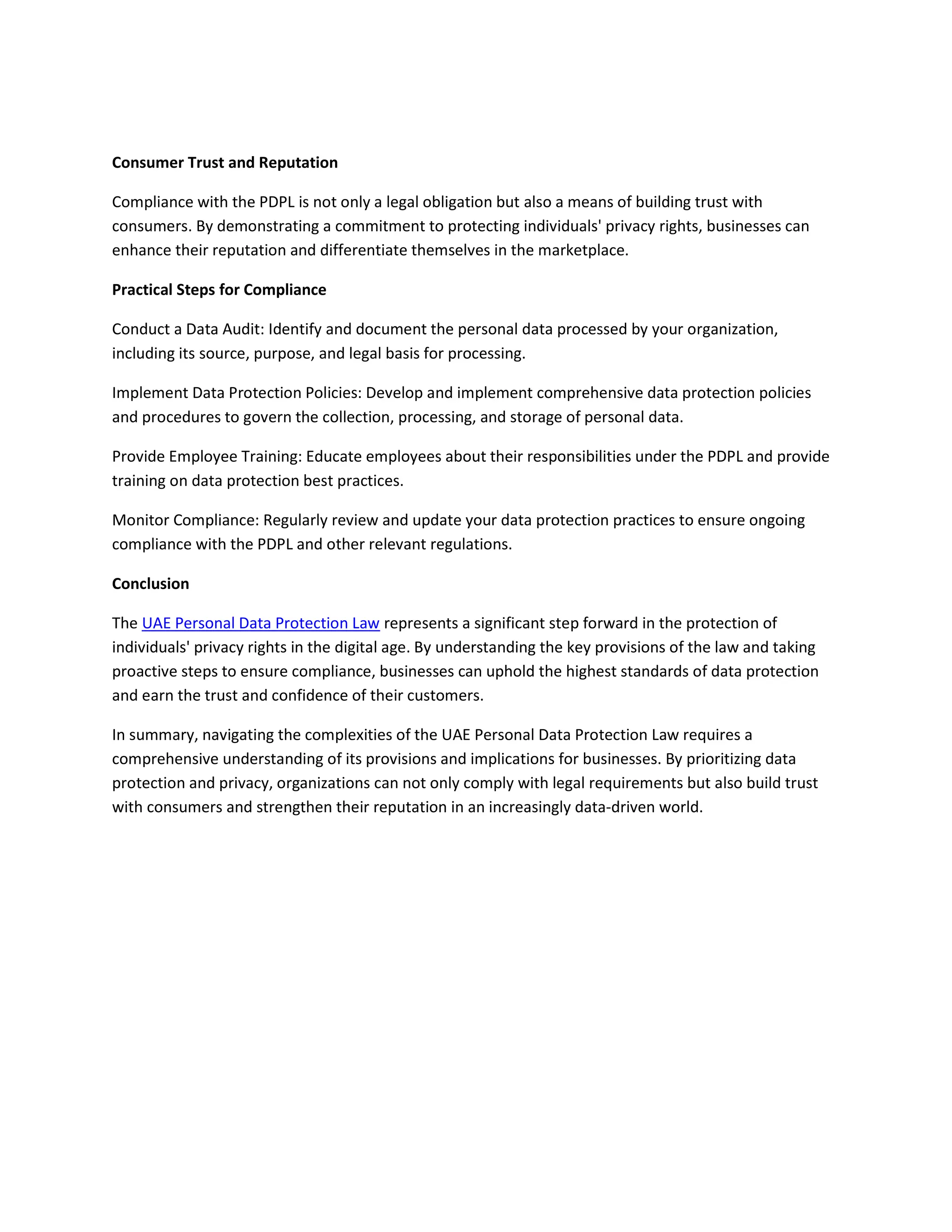 Understanding the UAE Personal Data Protection Law | PDF