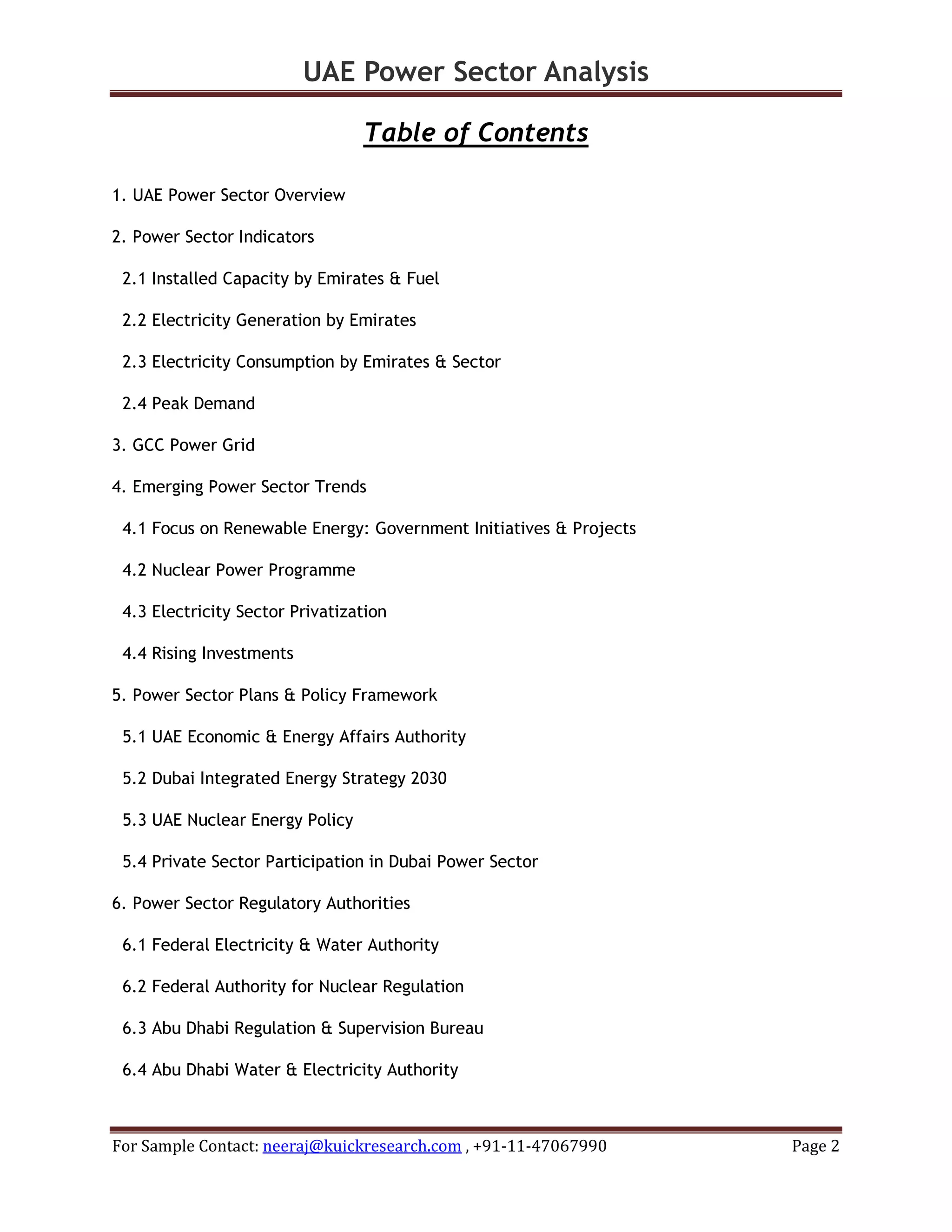 Uae power sector analysis | PDF