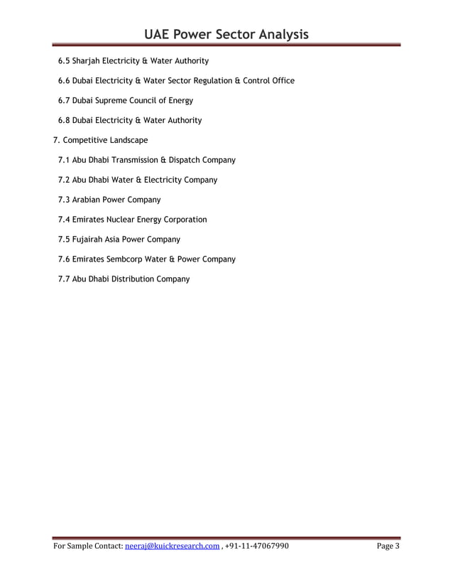 Uae power sector analysis | PDF