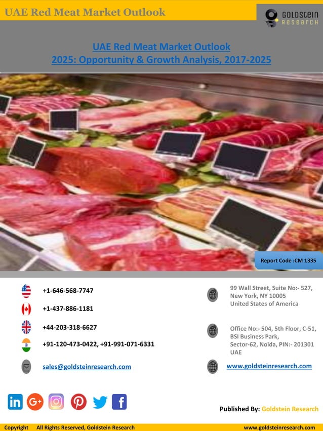 UAE Red Meat Market Outlook 2025 Sample – by Goldstein Research | PDF