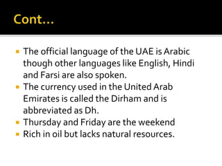 Uae (united arab emirates) | PPTX