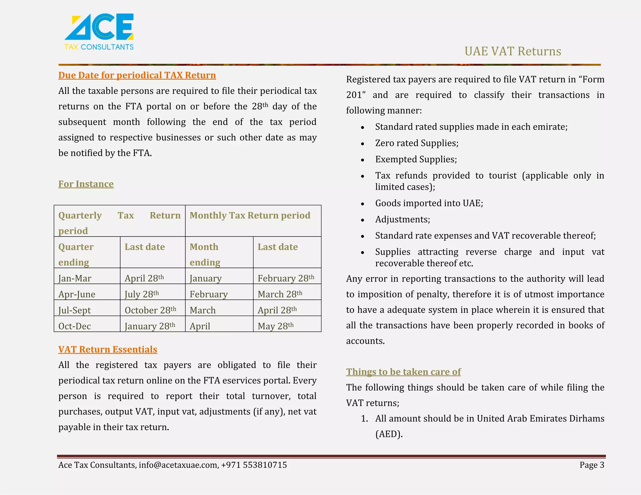 VAT Returns in UAE | PDF