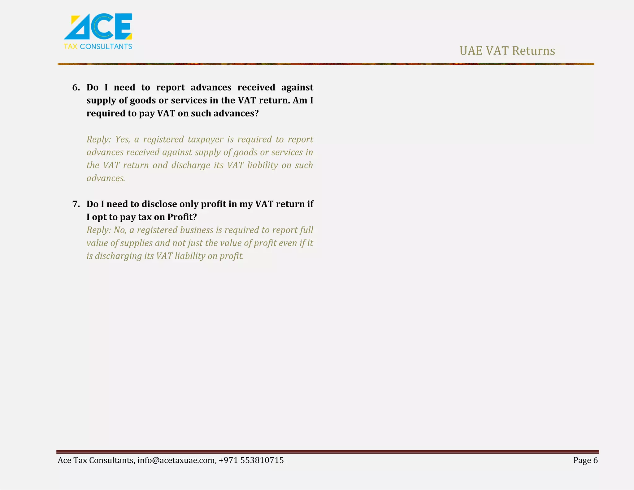 VAT Returns in UAE | PPT