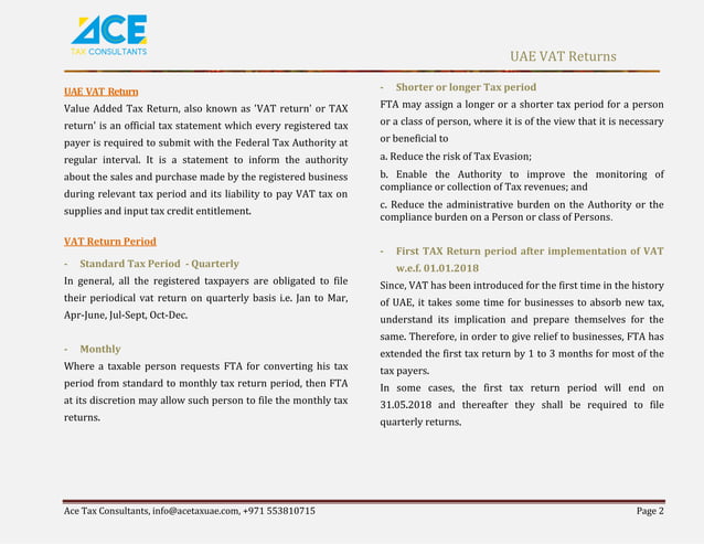 VAT Returns in UAE | PPT