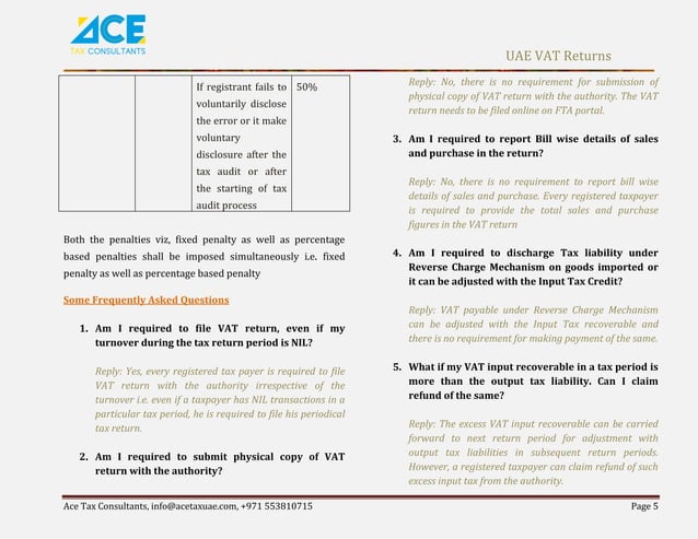 VAT Returns in UAE | PPT
