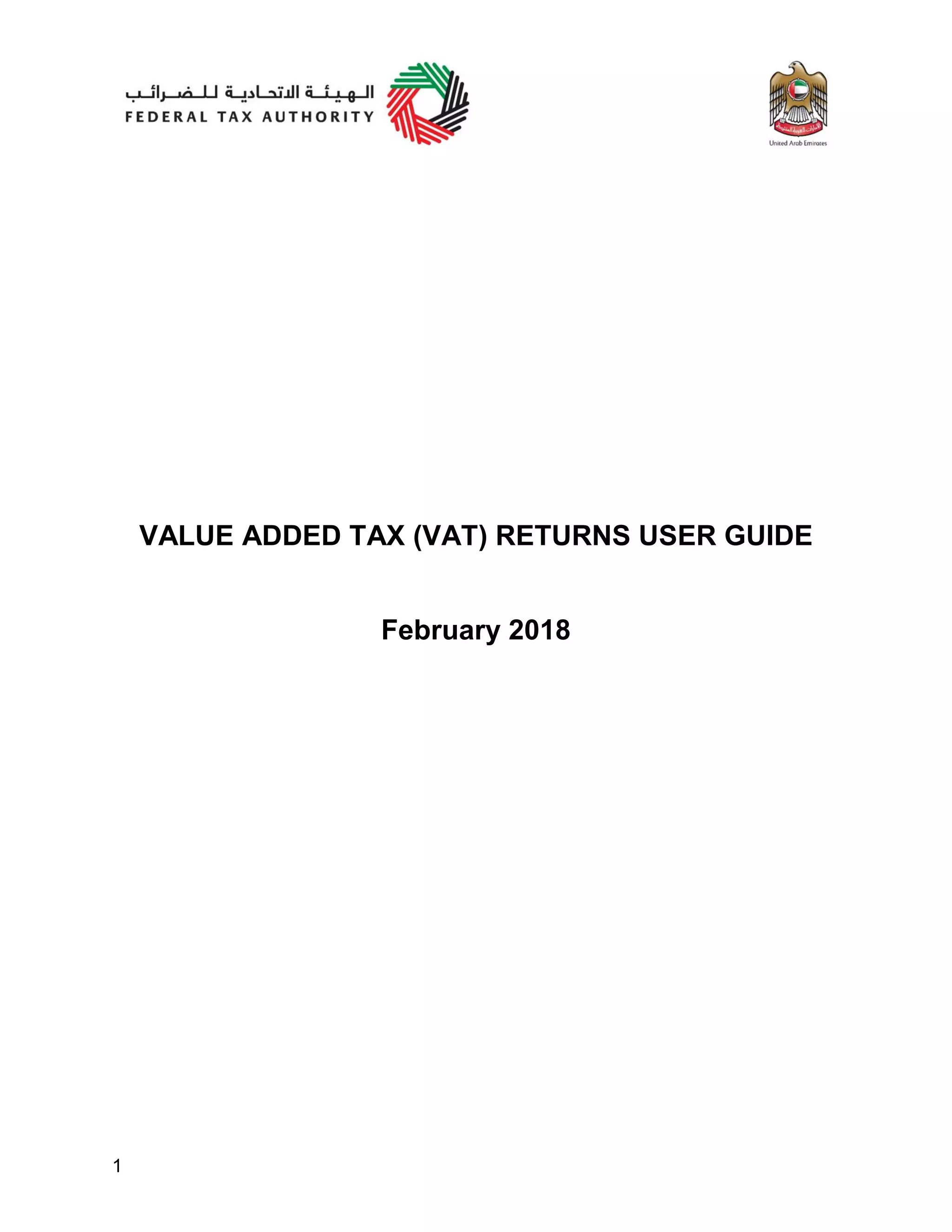 UAE VAT Returns Guide in English | PDF