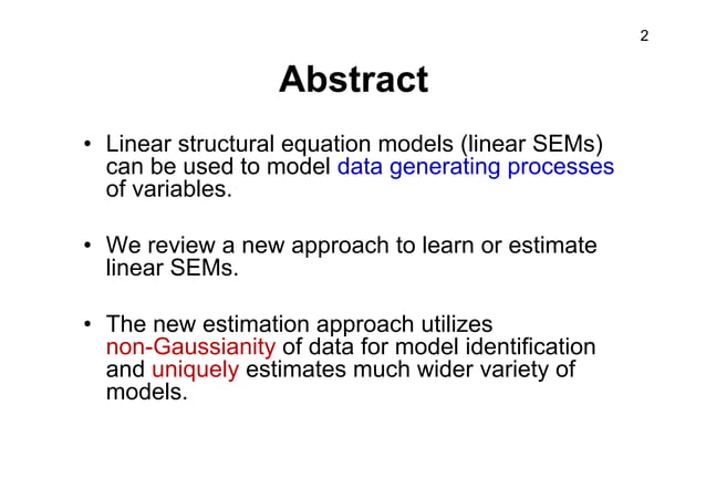 Non-Gaussian Methods for Learning Linear Structural Equation Models: Part I | PDF | Technology ...