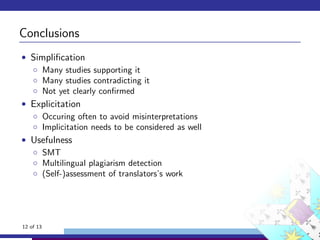 Simplification and Explicitation Universals | PDF