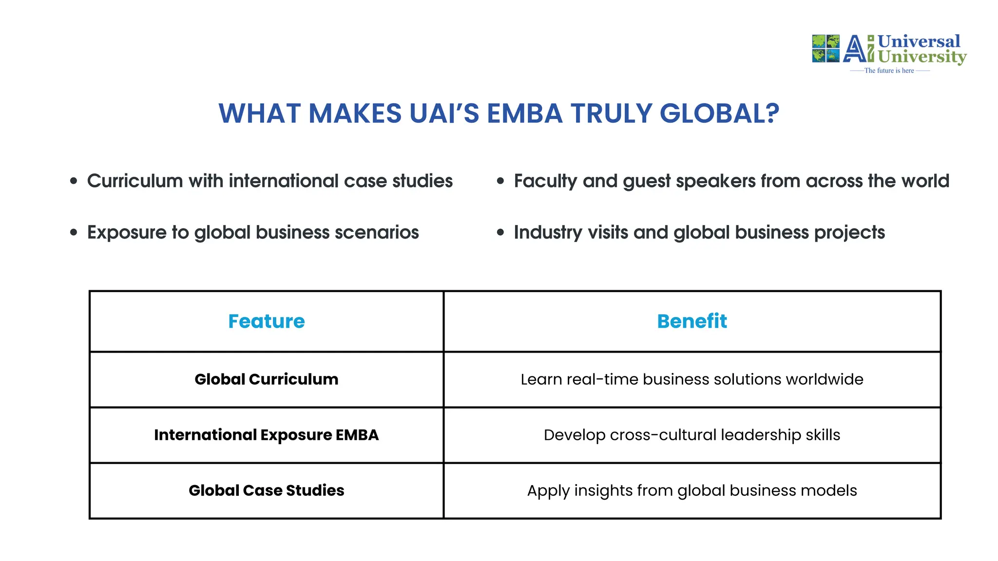 EMBA with Global Curriculum at Universal AI University | PDF