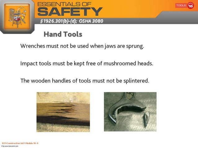 OSHA Hand and Power Tools Safety Presentation | PPT