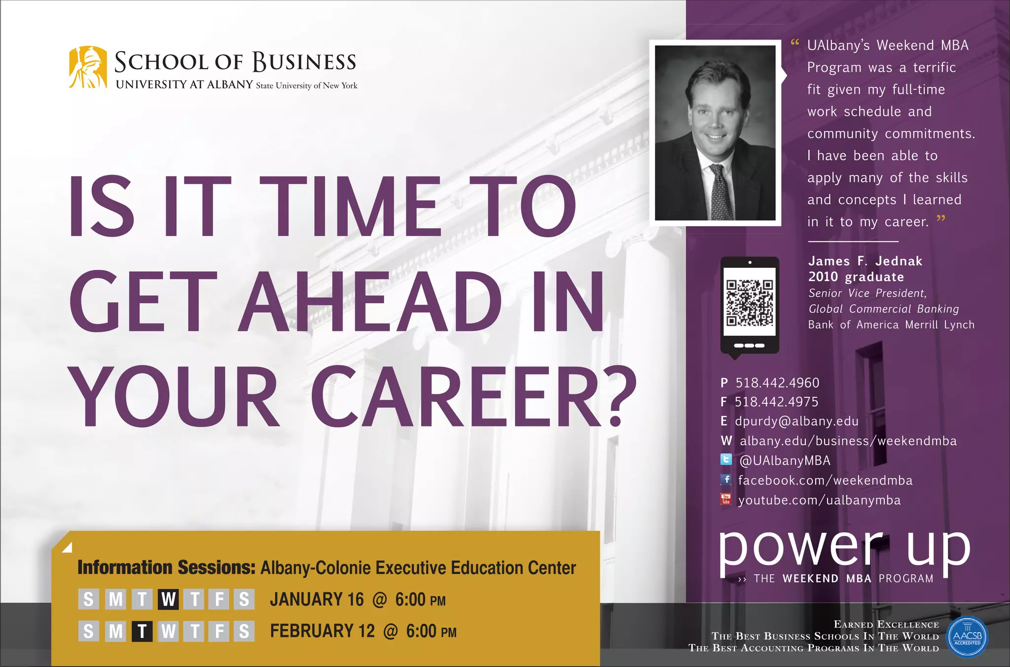 UAlbany Weekend MBA Is It Time to Get Ahead in Your Career Ad-January ...