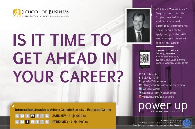 UAlbany Weekend MBA Is It Time to Get Ahead in Your Career Ad-January…