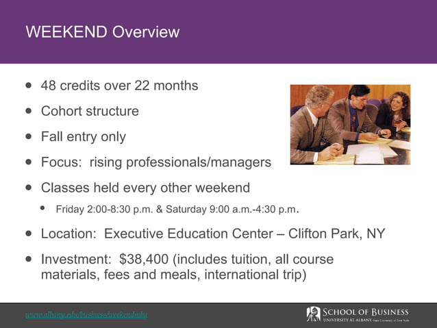 UAlbany Weekend MBA program overview | PPT