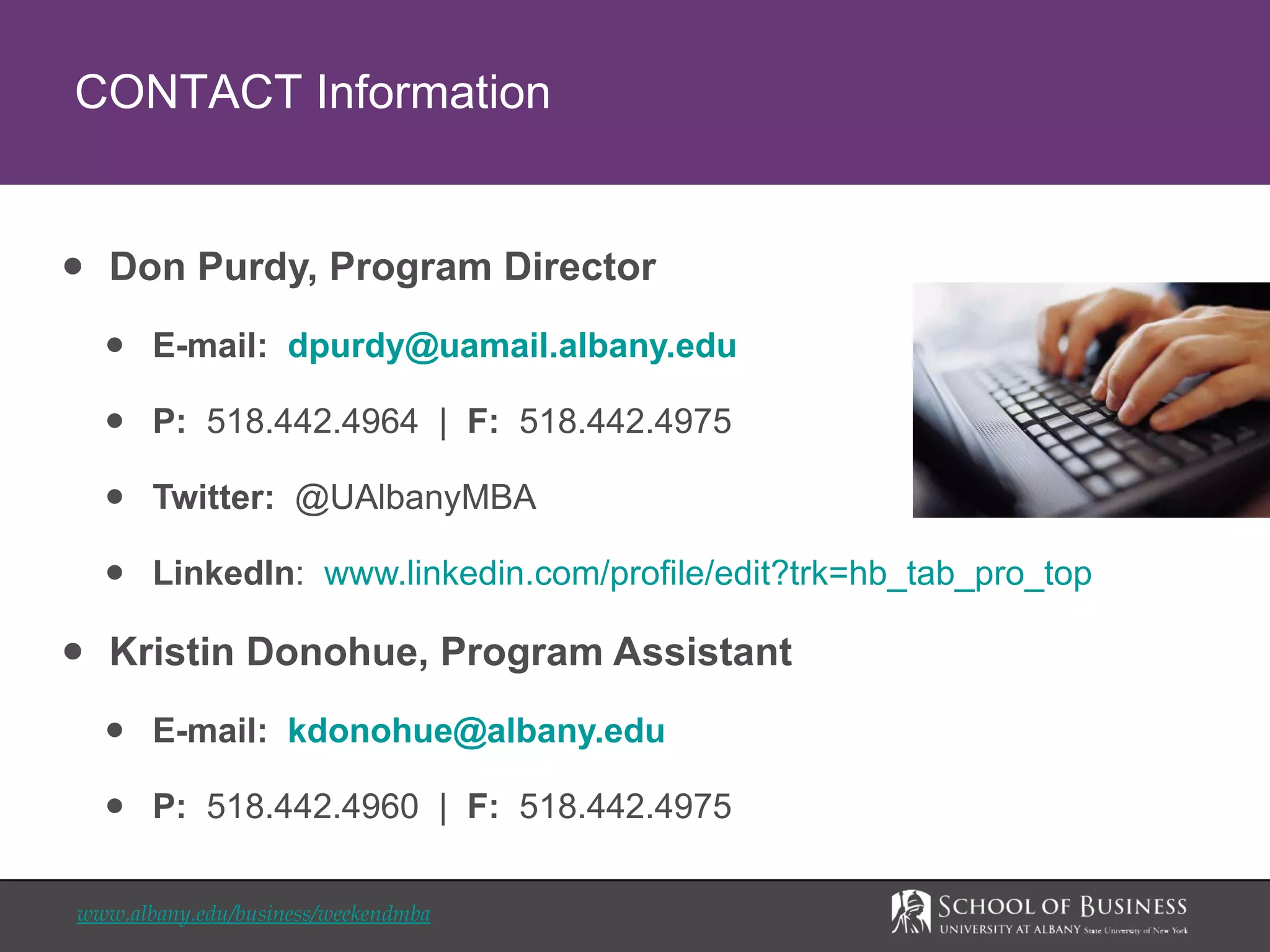 Overview of all UAlbany MBA Degree options | PPT