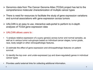Ualcan- user friendly portal to analyse TCGA RNA-seq data | PPT