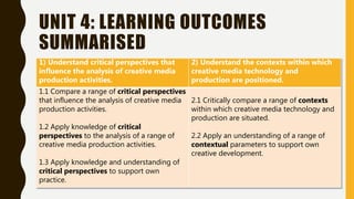 UAL Media Unit 4-1 introduction | PPTX