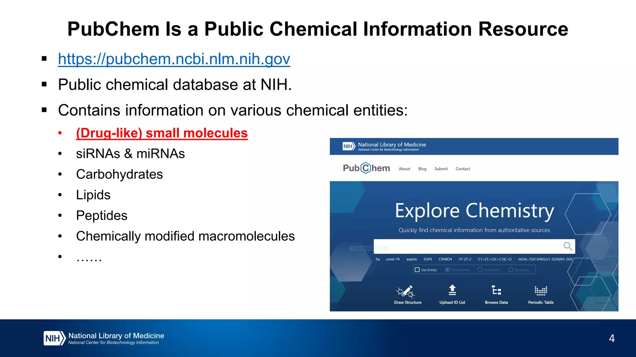 PubChem and Big Data Chemistry | PPT