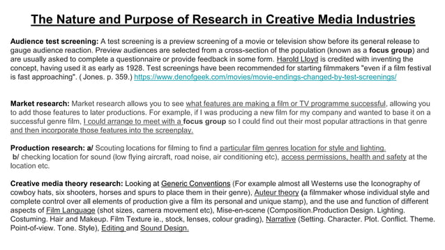 Ual Level 3 Unit 2 media production Research | PPT