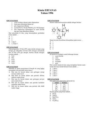 Uan kimia sma 1996 | PDF
