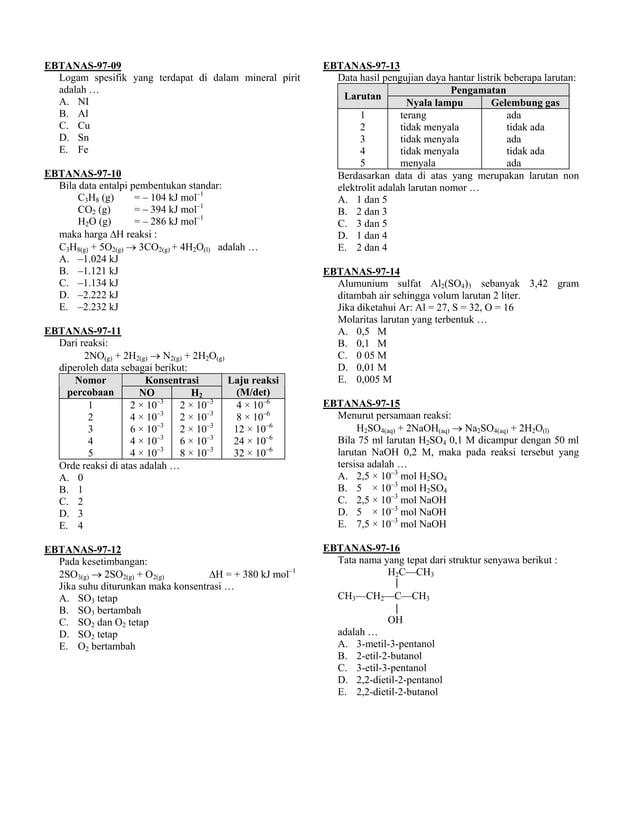 Uan kimia sma 1997 | PDF