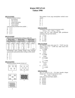 Uan kimia sma 1998 | PDF