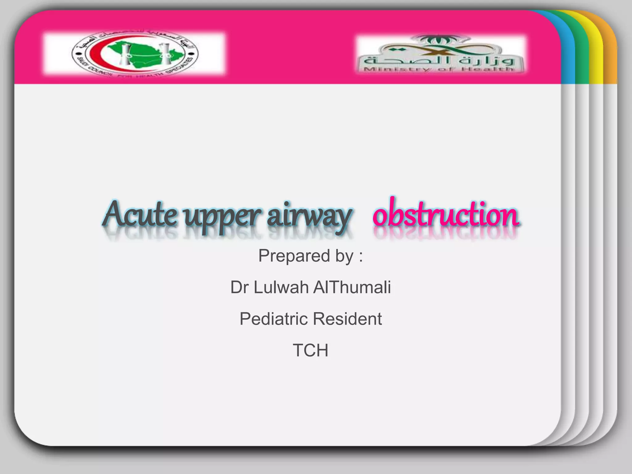 upper air way obstruction | PPTX