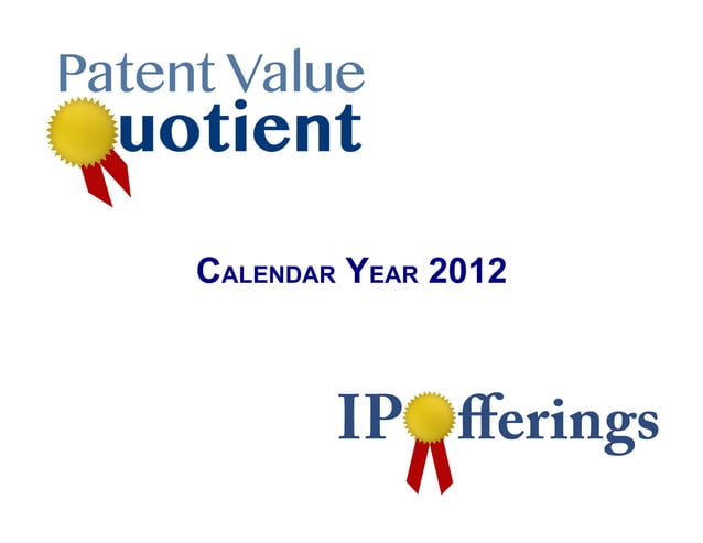 US Patent value 2012 | PPT