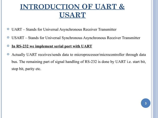 UART | PPT | Computer Peripherals | Computing