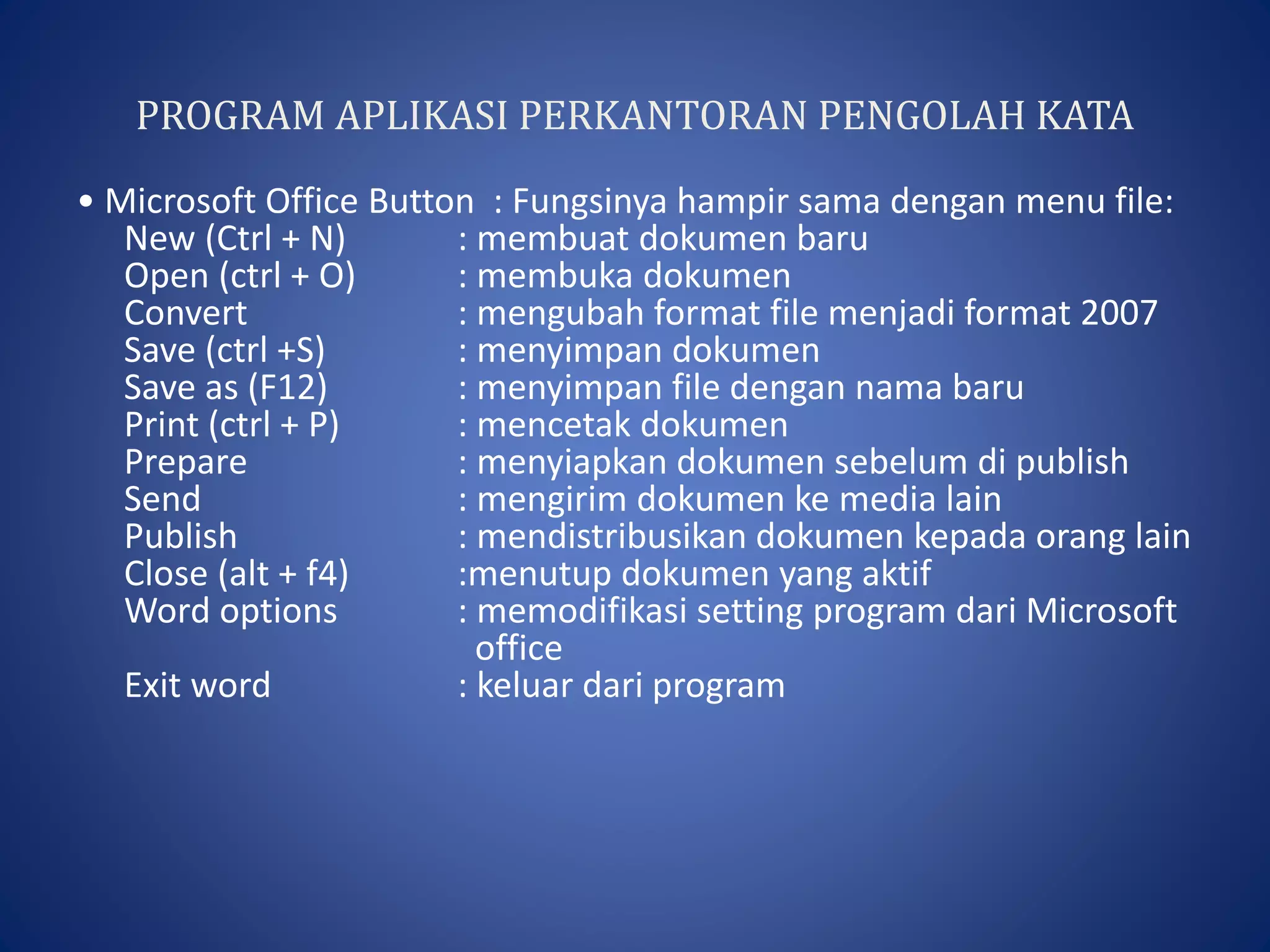 Uas. program aplikasi perkantoran pengolah data | PPTX