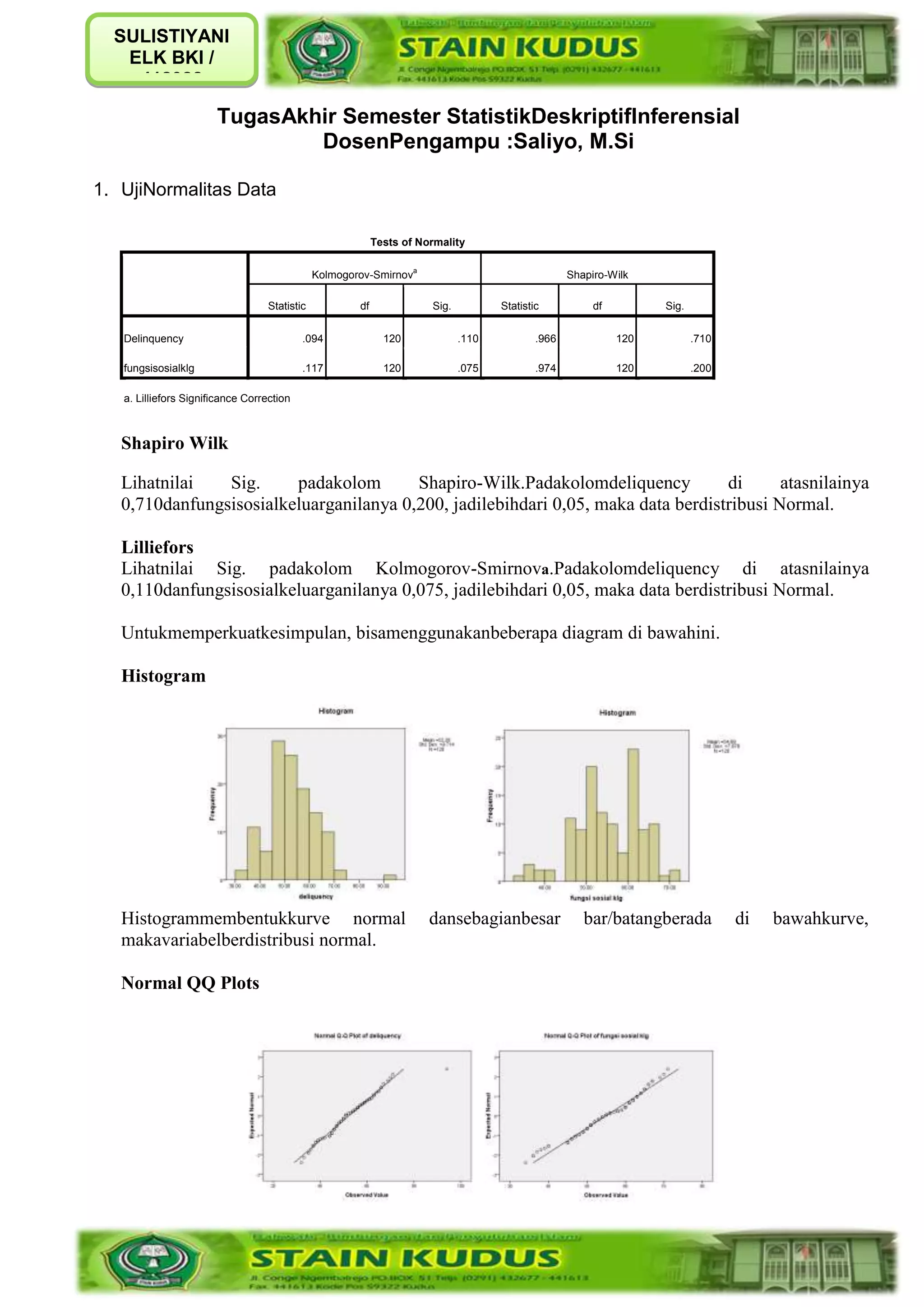 SPSS _ Uji Normalitas Data, Korelasi & Regresi, Validitas & Reabilitas ...