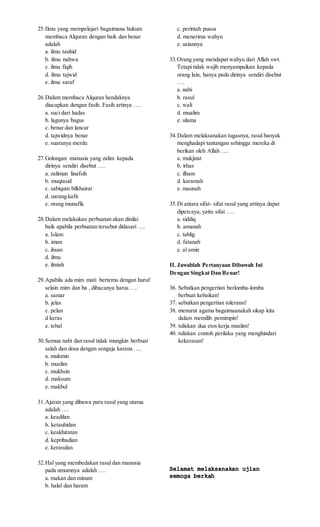 Uas agama islam | PDF