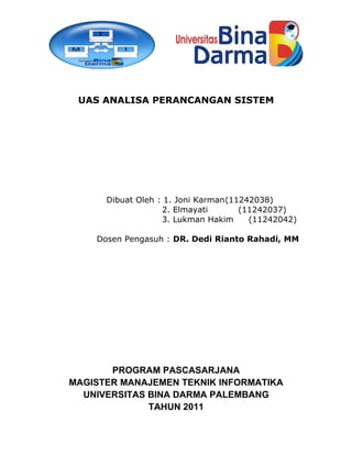 Uas analisa perancangan sistem | DOC
