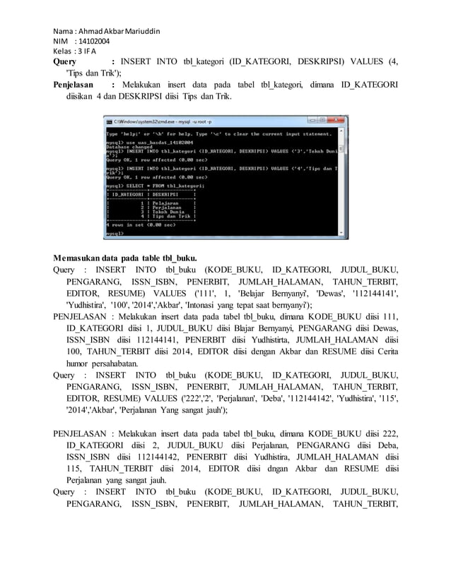 UAS BASIS DATA 14102004 AHMAD AKBAR MARIUDDIN | PDF