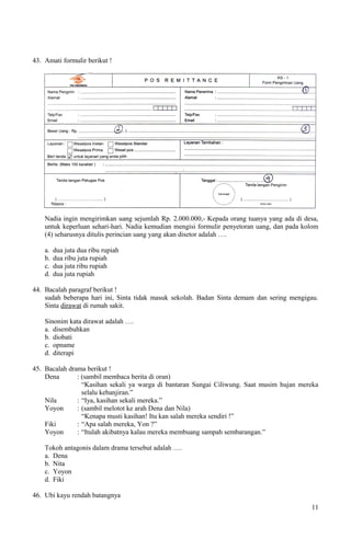 Latihan UAS Bahasa Indonesia | PDF