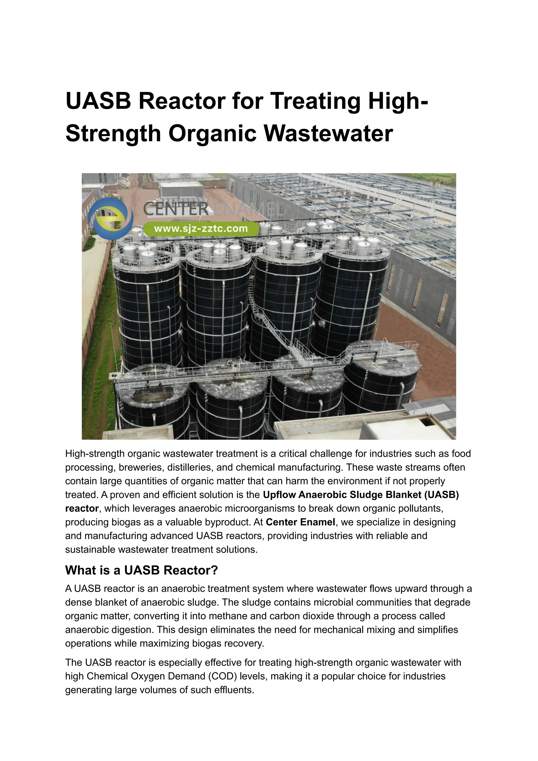 UASB Reactor for Treating High-Strength Organic Wastewater.docx