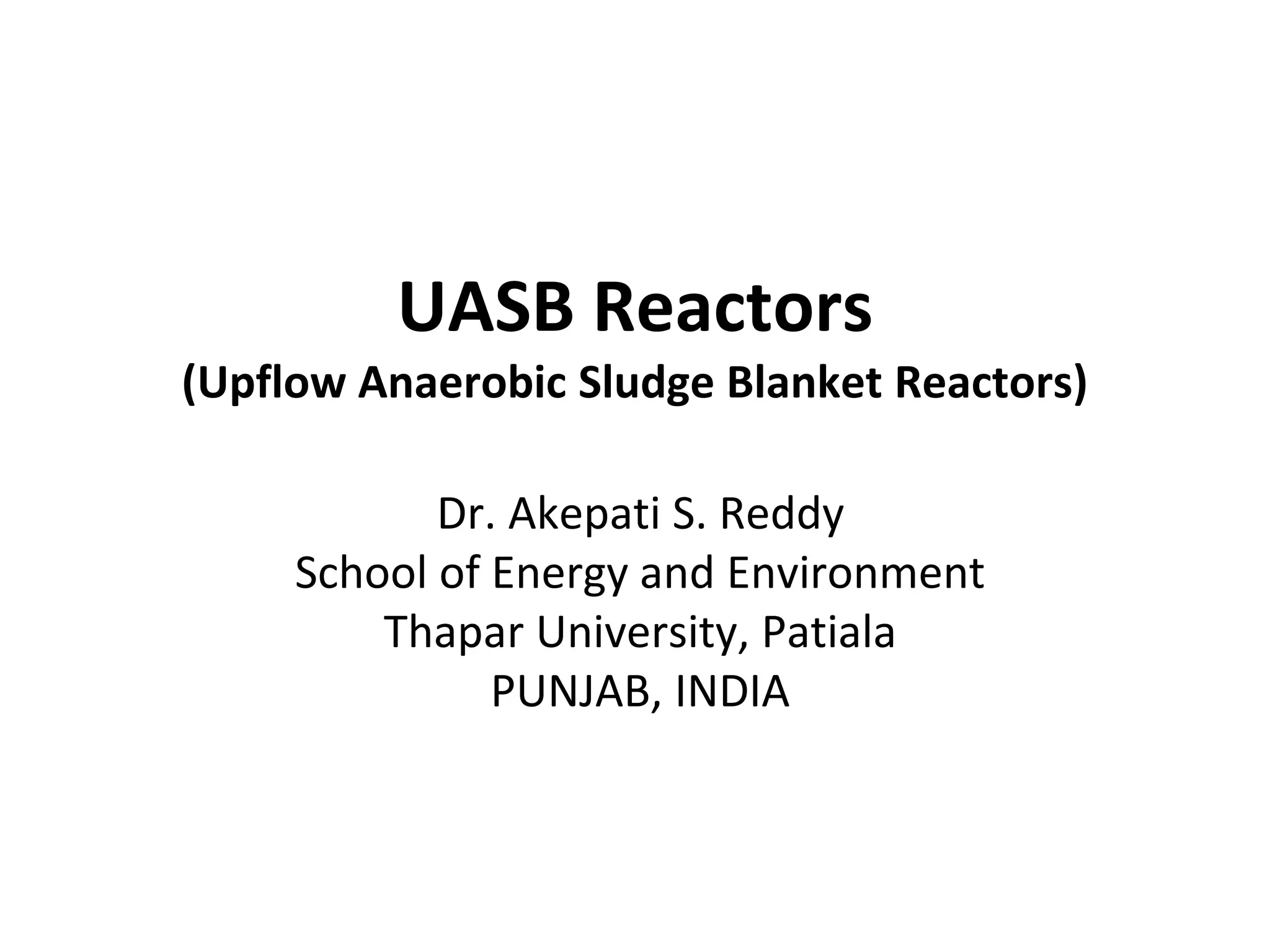 UASB reactors | PPTX