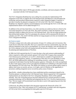 FAA Unmanned Aircraft Systems (UAS) Comprehensive Plan Sep 2013 | PDF