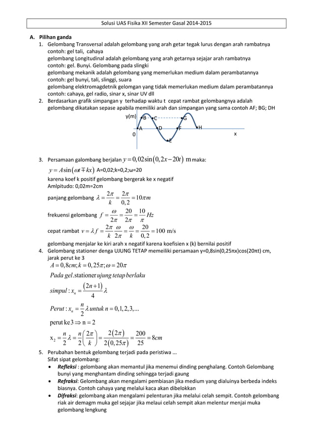 Uas gasal fis xii 2014 2015 | PDF