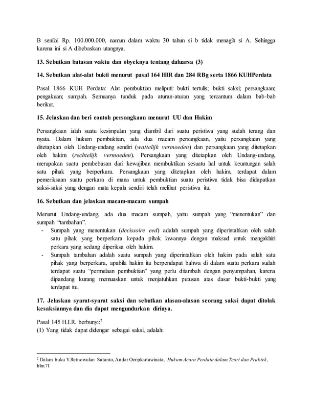 Pertanyaan dan Jawaban seputar Hukum Perdata | DOCX