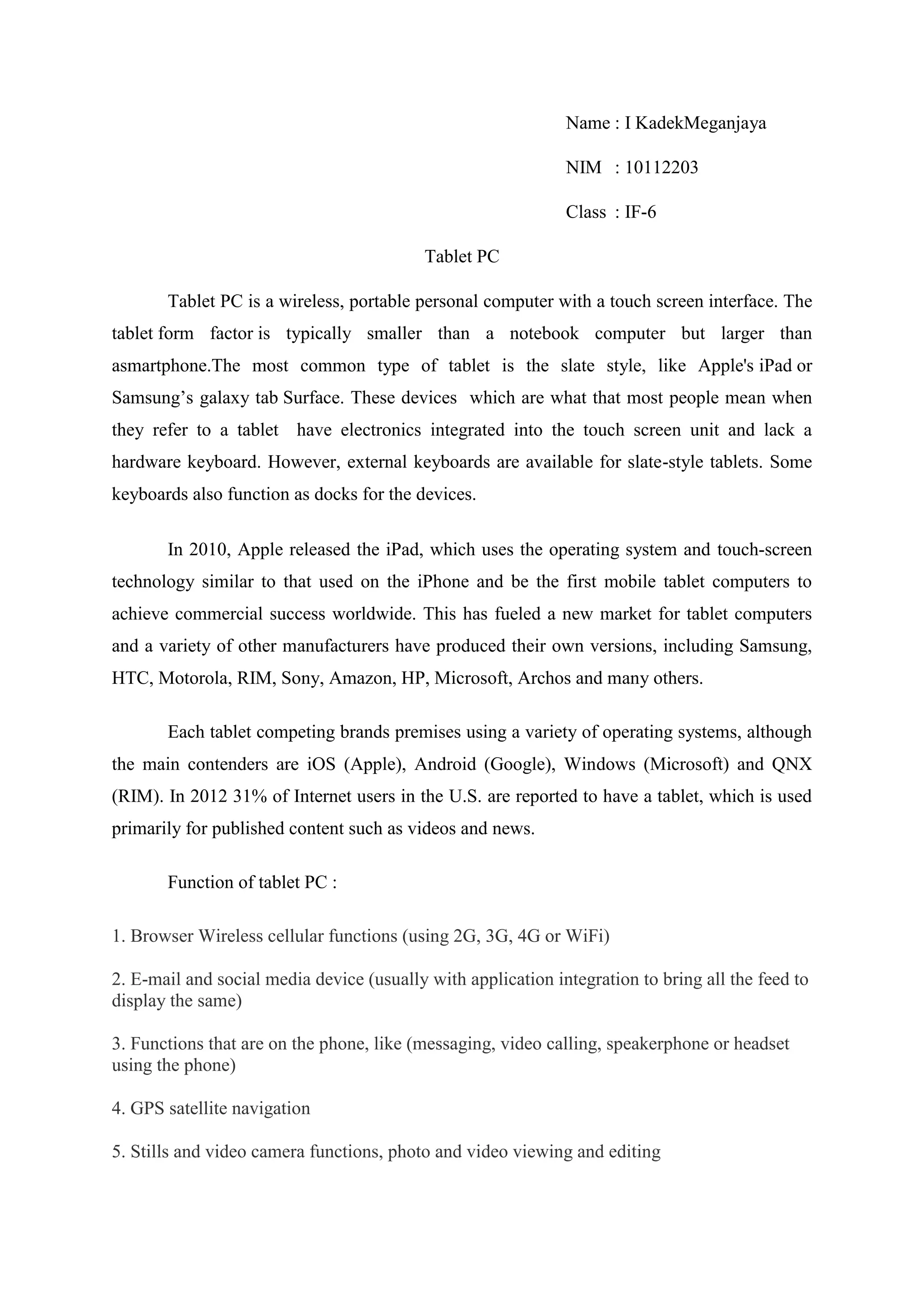 final examination to present about tablet pc | PDF | Free Download