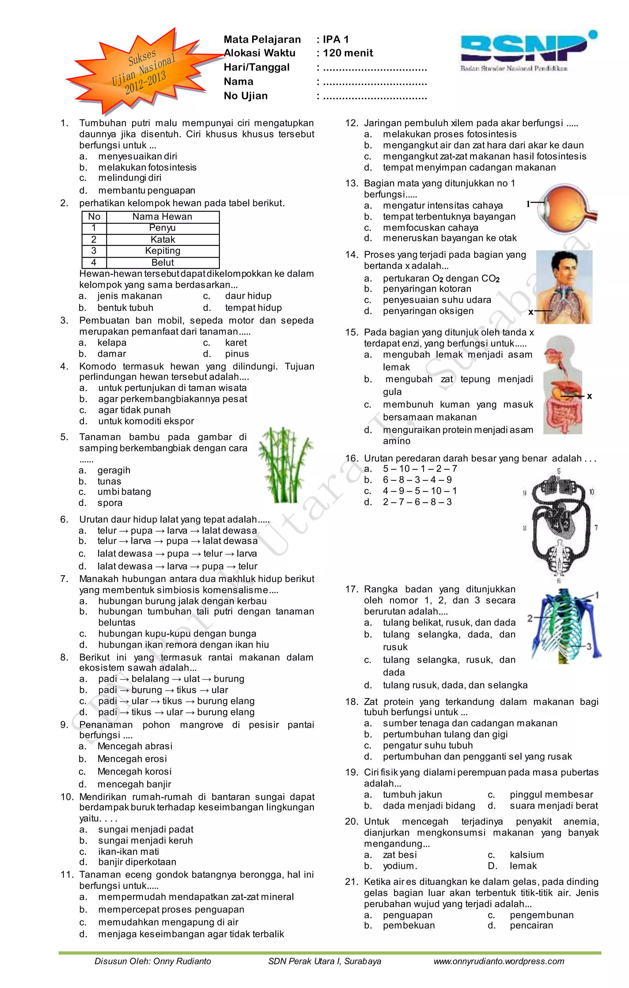 Latihan UAS IPA | DOCX
