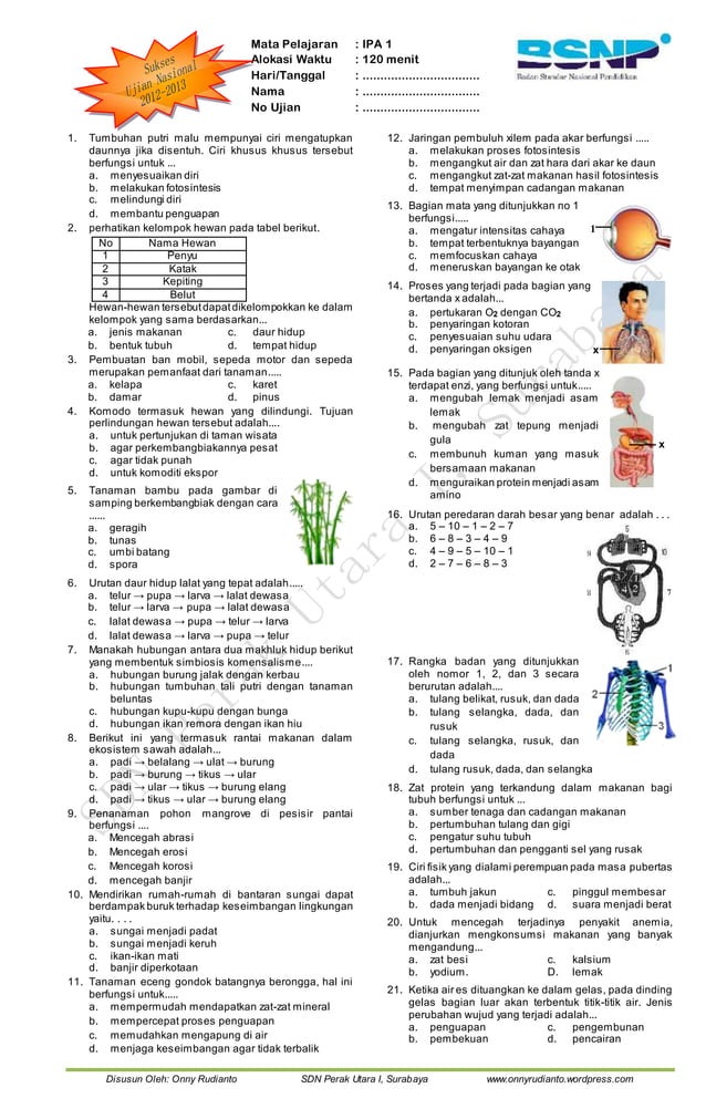 Latihan UAS IPA | DOCX