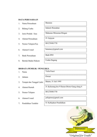 Proposal Bussines Plan Bananas | PDF